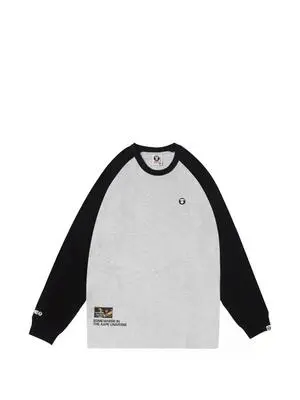 AAPE BY *A BATHING APE Moonface Raglan Long-sleeve T-shirt - Grey