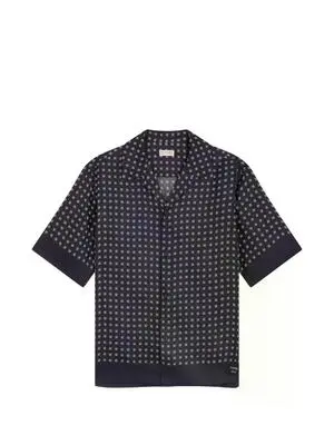 FURSAC Geometric-pattern Short-sleeve Shirt - Blue