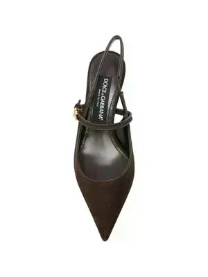 Dolce & Gabbana Suede Slingback Pumps - Brown