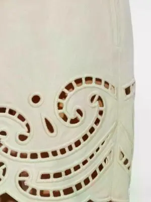 Ulla Johnson Cadiz Eyelet Embroidered Mini Skirt - Neutrals