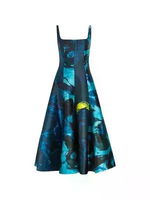 ROKSANDA Zelia Brushstroke-print A-line Midi Dress - Blue