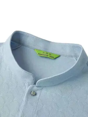 Shanghai Tang Coin Jacquard-knit Polo Shirt - Blue
