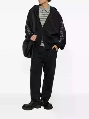 Vetements Logo-print Zip-up Hoodie - Black