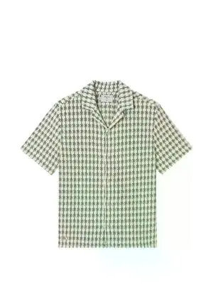 PERCIVAL Freddie Check-pattern Short-sleeve Shirt - Neutrals