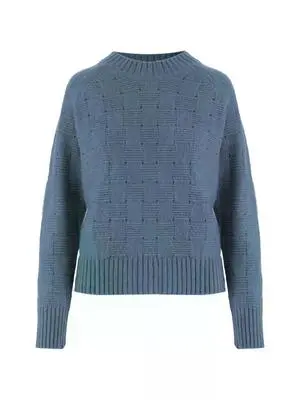 ALLUDE Basket-weave Crew-neck Sweater
