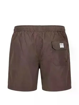 Fedeli Drawstring-waist Logo-patch Swim Shorts