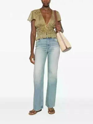Chloé Flamingo Embroidered Jeans
