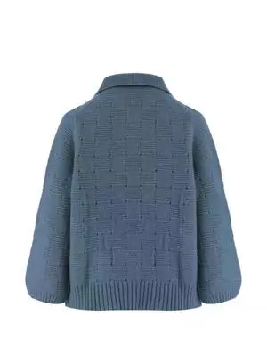 ALLUDE Basket-weave Knitted Cardigan