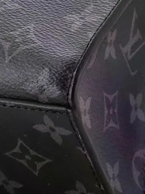 LOUIS VUITTON Monogram Eclipse Canvas Sac Plat Zipper Tote Bag