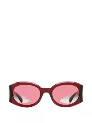 FERRAGAMO Oval Frame Sunglasses - Red