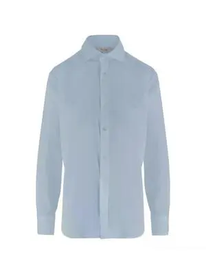 HER SHIRT Long-sleeve Button-up Shirt - Blue