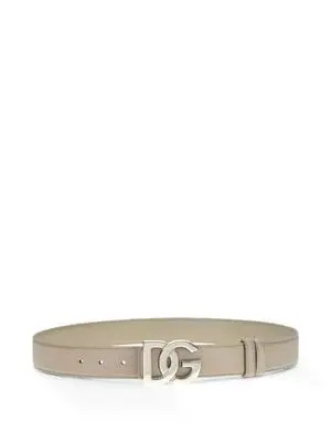 Dolce & Gabbana Dg Logo Leather Belt - Neutrals