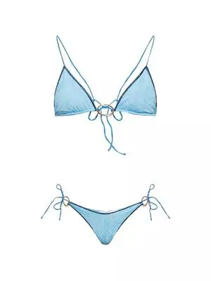 Oseree Lace-patterned Ring-detail Bikini