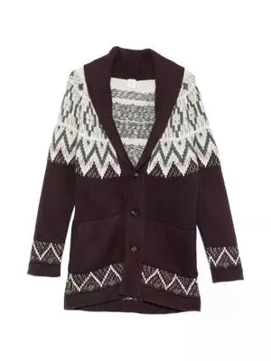 Eleventy Fair Isle Shawl-collar Cardigan - Red