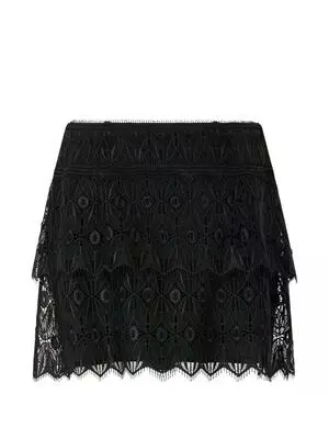 Alberta Ferretti Layered Lace A-line Mini Skirt