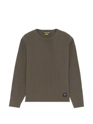 IUTER Ribbed-knit Logo-patch Sweater - Brown