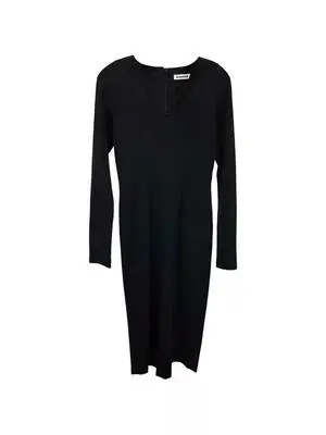 JIL SANDER Scoop Neck Long Sleeve Midi Dress