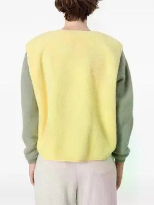 American Vintage Hokton Faux Shearling Gilet - Yellow