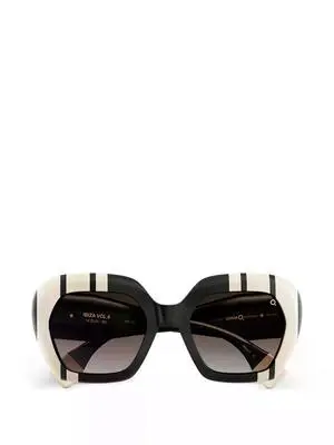 ETNIA BARCELONA Ibiza 14 Striped Square Frame Sunglasses - Black