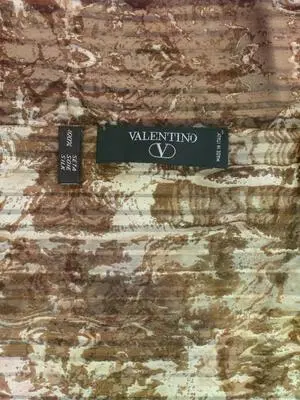 Valentino Garavani Abstract-print Fringed Scarf