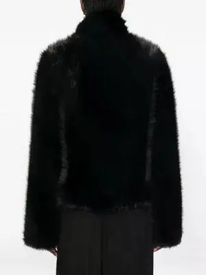 B&B COUTURE Faux-fur Funnel Neck Coat