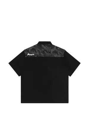 AAPE BY *A BATHING APE Logo-print Zip-fastening Polo Shirt - Black