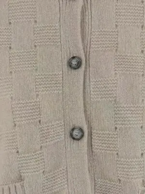 ALLUDE Basket-weave Knitted Cardigan