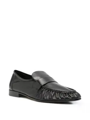 THE ROW Ruched Leather Loafers