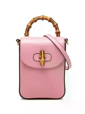 Gucci Calfskin Bamboo Top Handle Satchel - Pink