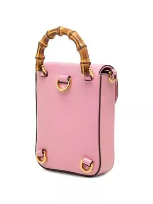 Gucci Calfskin Bamboo Top Handle Satchel - Pink