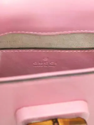Gucci Calfskin Bamboo Top Handle Satchel - Pink