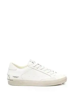 CRIME LONDON Distressed-effect Leather Sneakers - White