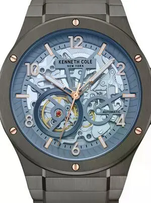 KENNETH COLE Skeleton-dial 42mm Watch - Blue