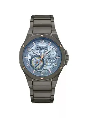 KENNETH COLE Skeleton-dial Automatic 42mm Watch - Blue