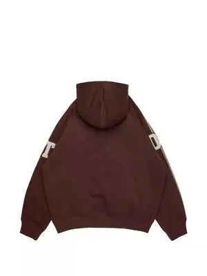 DENIM TEARS Chenille-patch Zip-up Hoodie - Brown