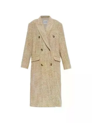 MARANT ETOILE Pilda Herringbone Double-breasted Coat - Neutrals