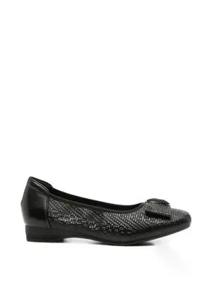 LINDA BAUMANN Bow Detail Ballet Flats - Black