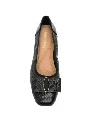 LINDA BAUMANN Bow Detail Ballet Flats - Black