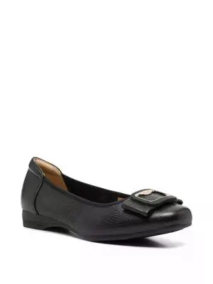LINDA BAUMANN Buckle-detail Ballet Flats - Black