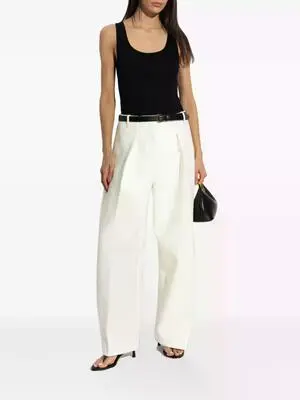 SAMSOE SAMSOE Ribbed-knit Scoop Neck Sleeveless Top - Black