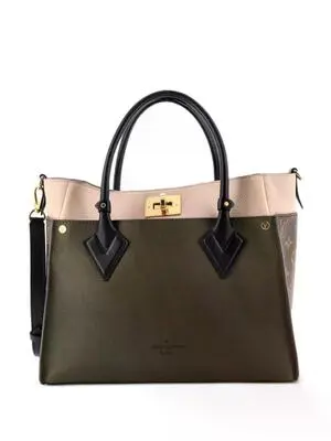 LOUIS VUITTON On My Side Leather With Monogram Canvas Mm Tote Bag - Green