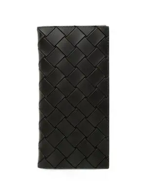 Bottega Veneta 2012-2026 Calfskin Intrecciato Bifold Wallet Long Wallets - Black