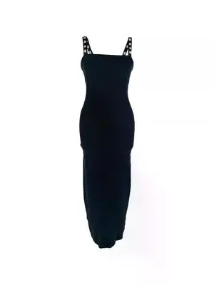 Staud Ribbed Shell-embellished Square Neck Dress