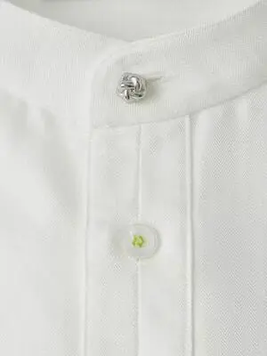 Shanghai Tang Herringbone-weave Short-sleeved Polo Shirt