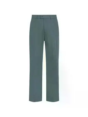 PERCIVAL Pleated Straight-leg Trousers - Blue