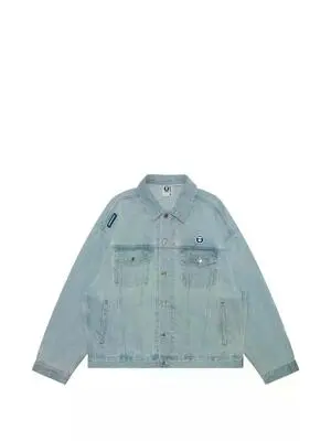 AAPE BY *A BATHING APE Moonface Logo Hooded Denim Jacket