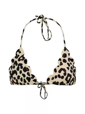 Marysia Broadway Scalloped Leopard-print Bikini Top - Neutrals