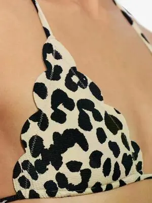 Marysia Broadway Scalloped Leopard-print Bikini Top