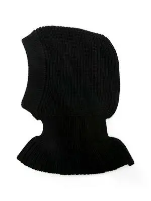 LEMAIRE Ribbed Knit Balaclava - Black