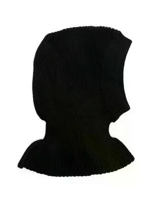 LEMAIRE Ribbed Knit Balaclava - Black